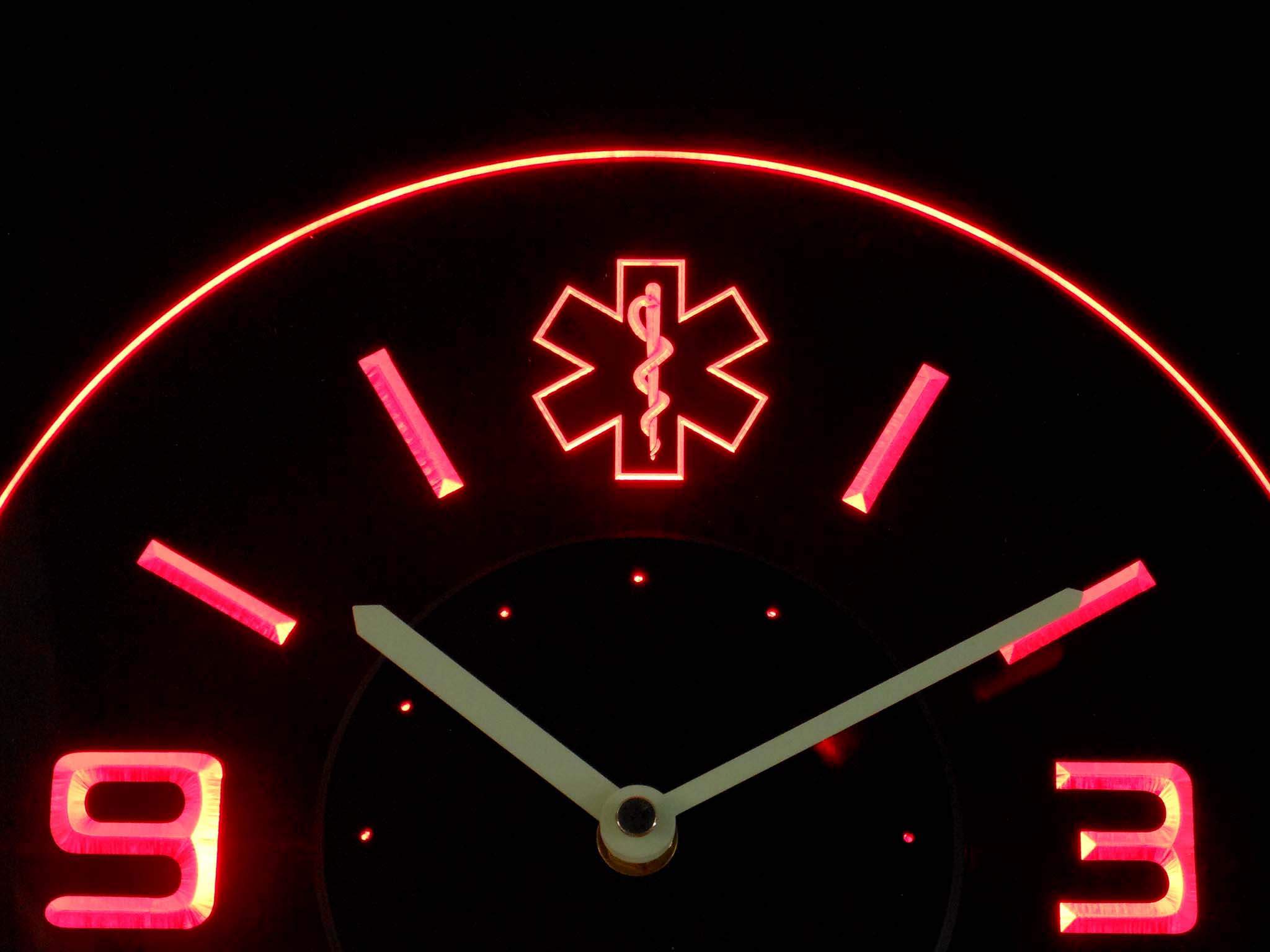 EMS Star of Life Modern LED Neon Wall Clock | FanSignsTime