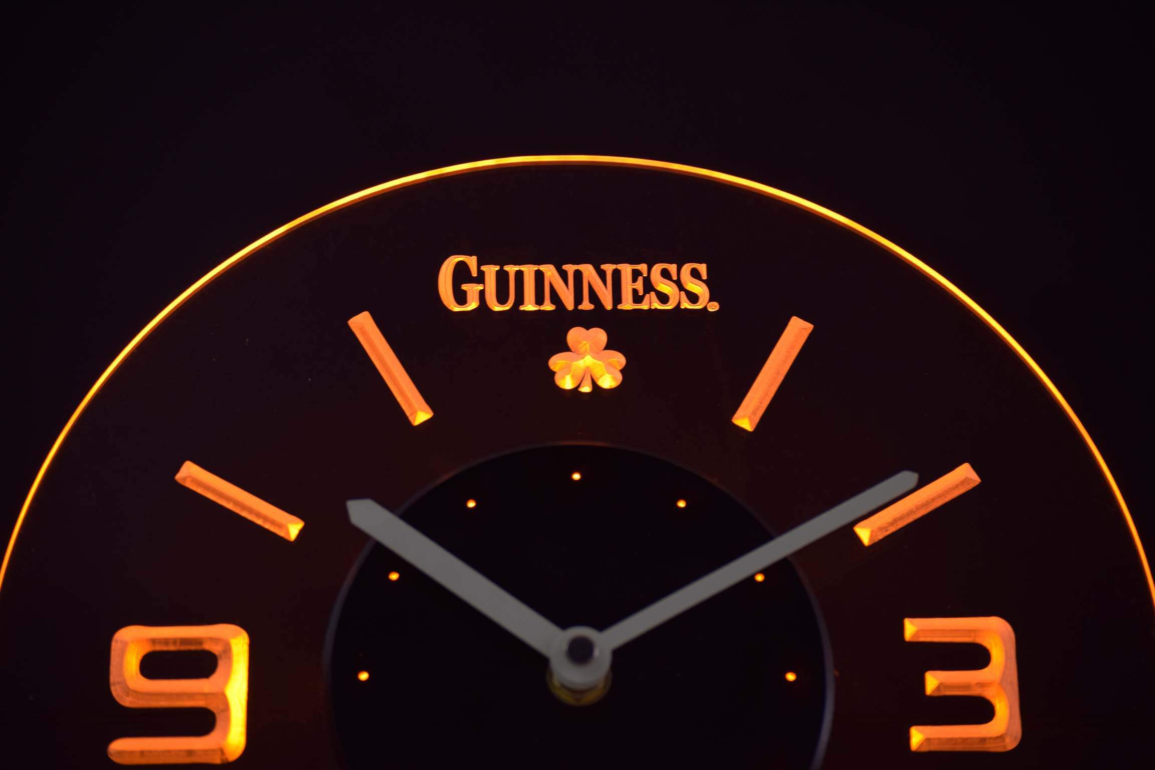 Guinness Shamrock Modern LED Neon Wall Clock | FanSignsTime
