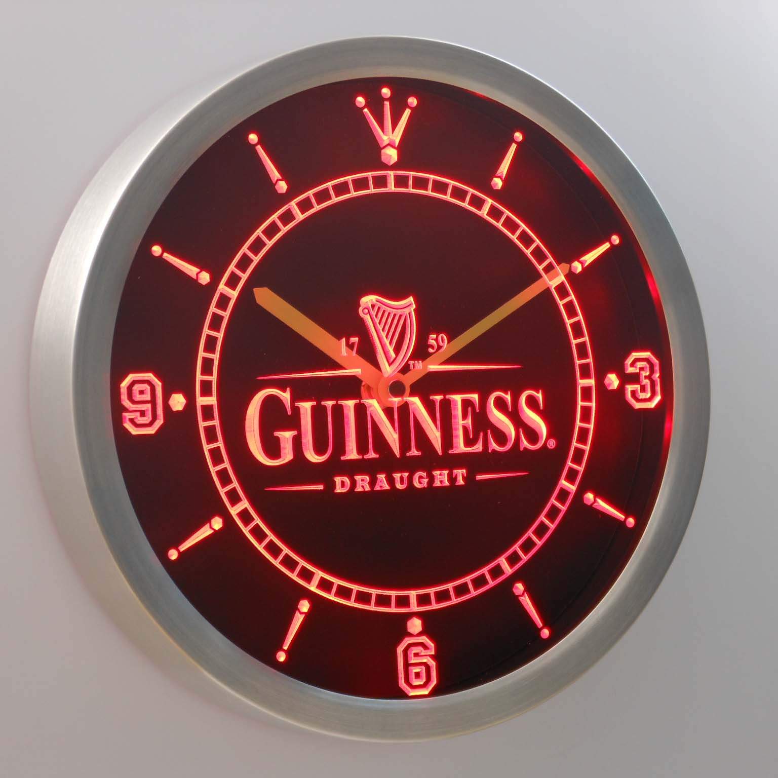 Guinness Draught LED Neon Wall Clock | FanSignsTime