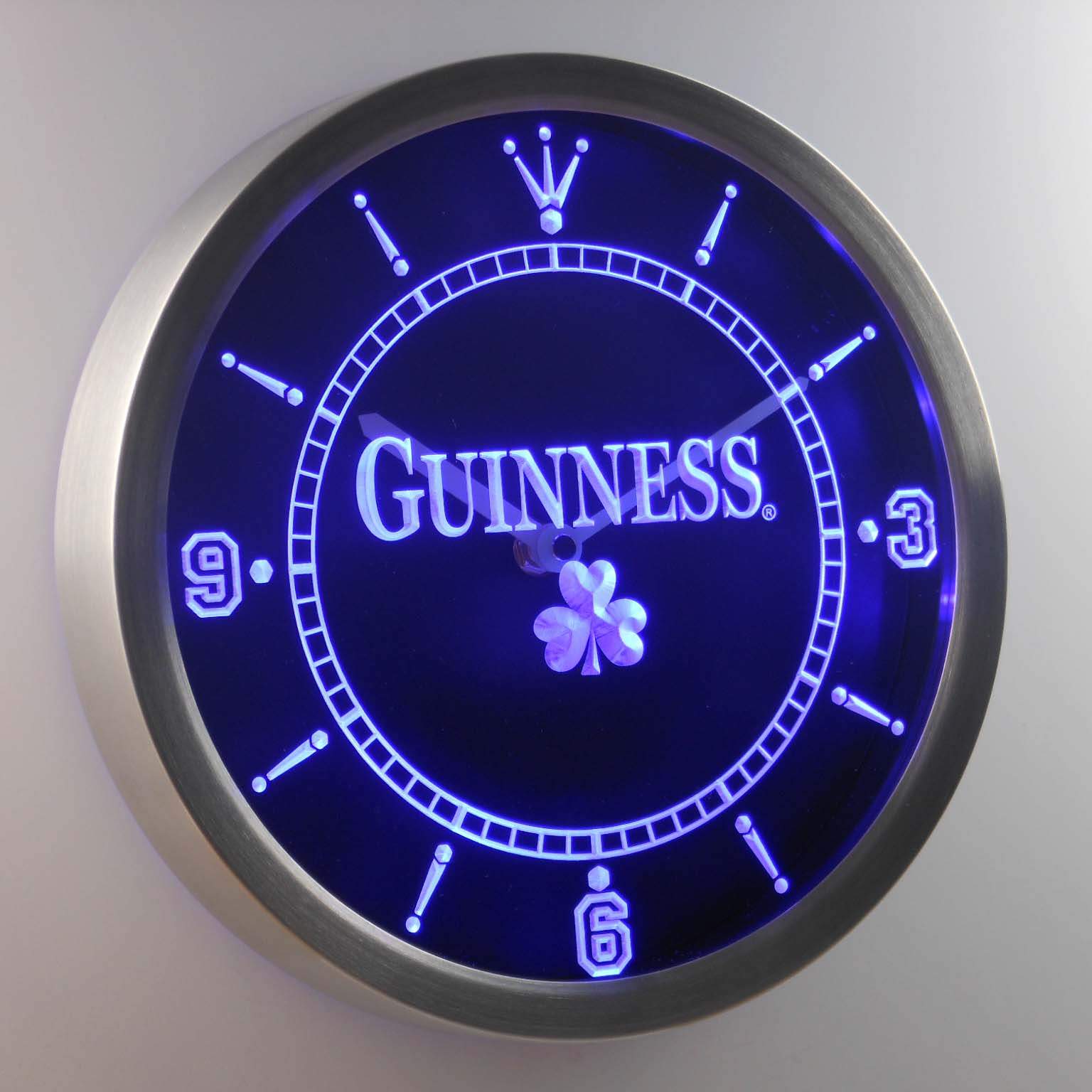 Guinness Shamrock LED Neon Wall Clock | FanSignsTime