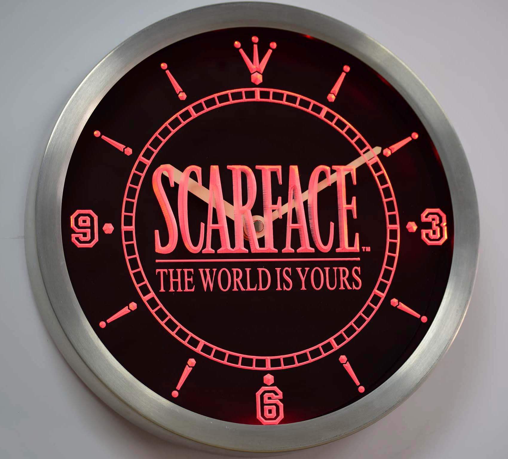 Scarface The World is Yours LED Neon Wall Clock | FanSignsTime