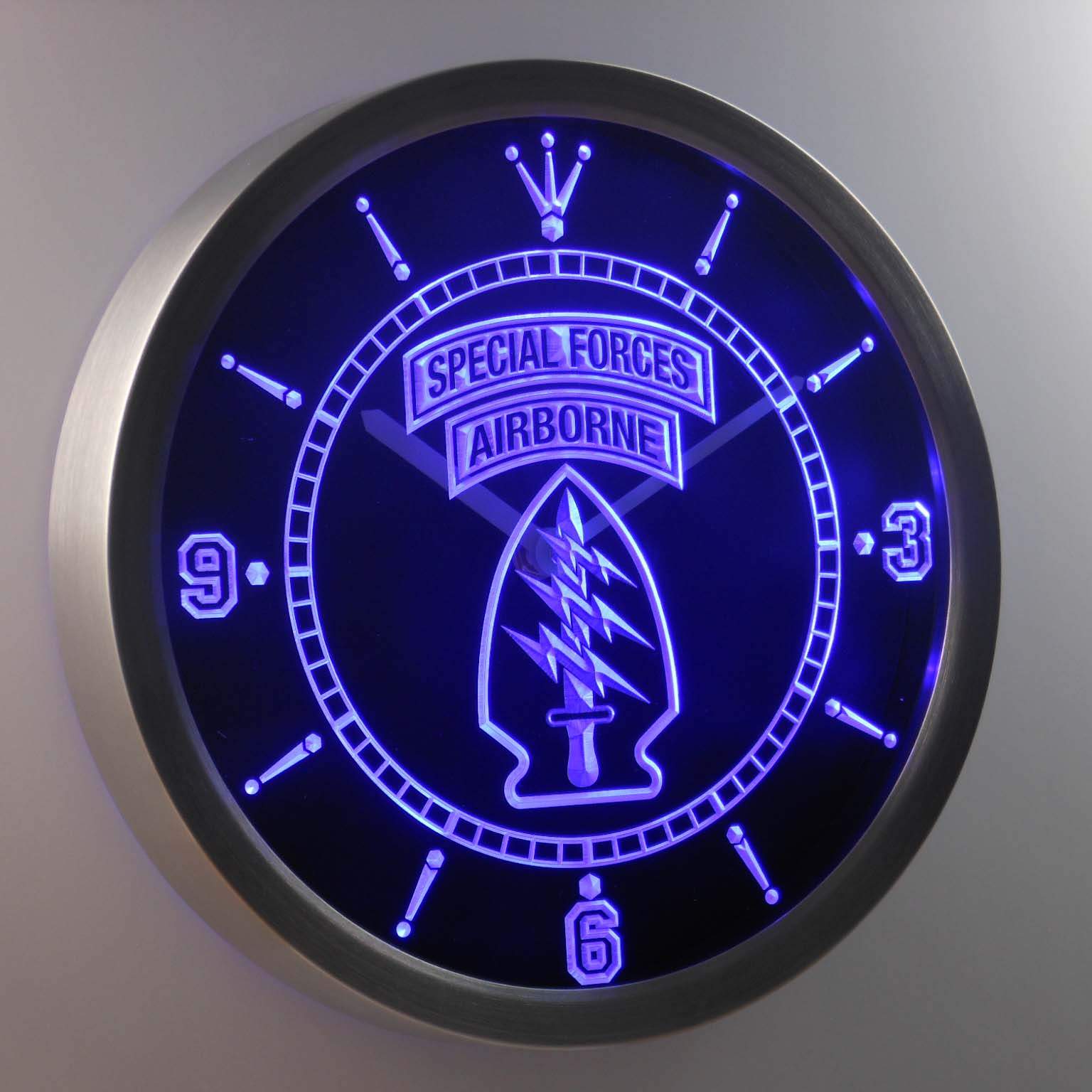 US Army Special Forces Air Borne LED Neon Wall Clock | FanSignsTime