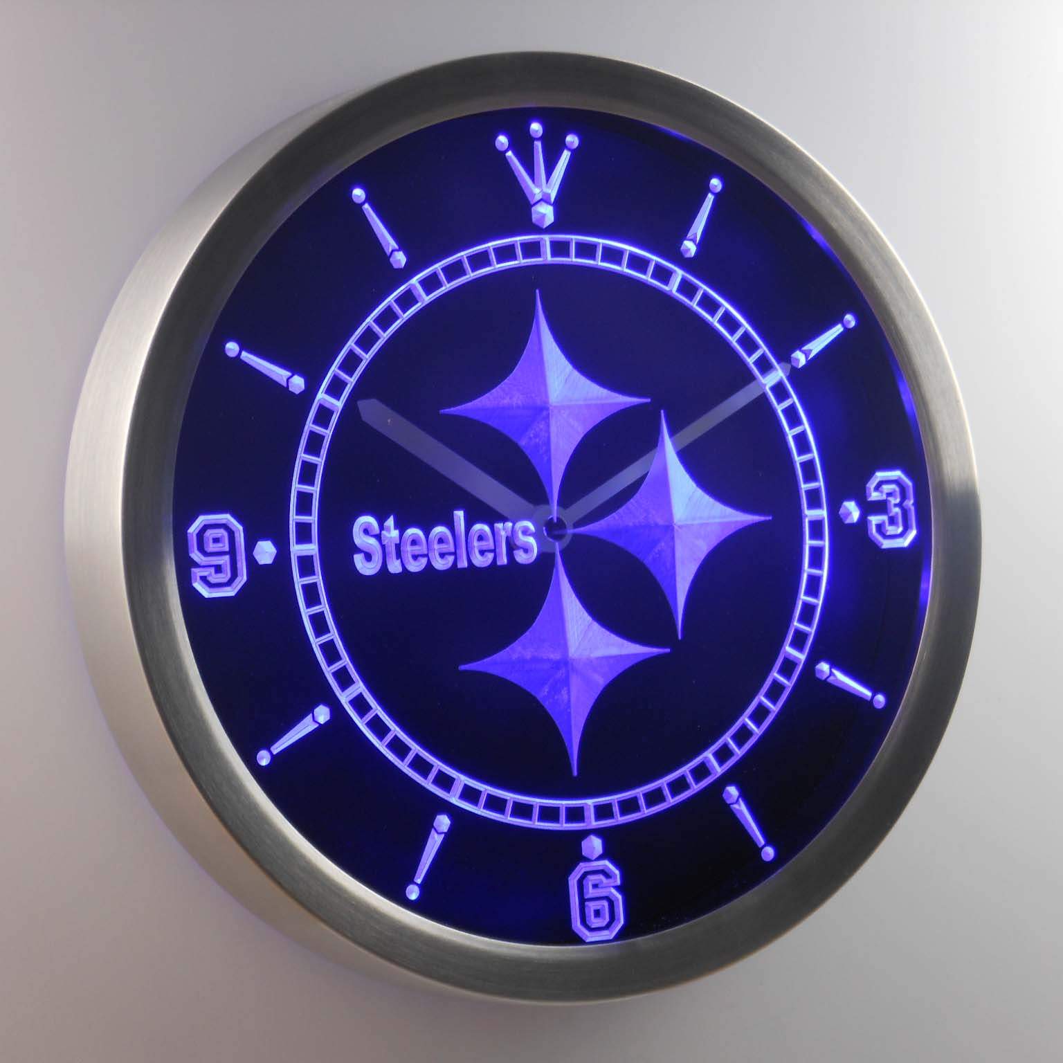 Pittsburgh Steelers LED Neon Wall Clock | FanSignsTime