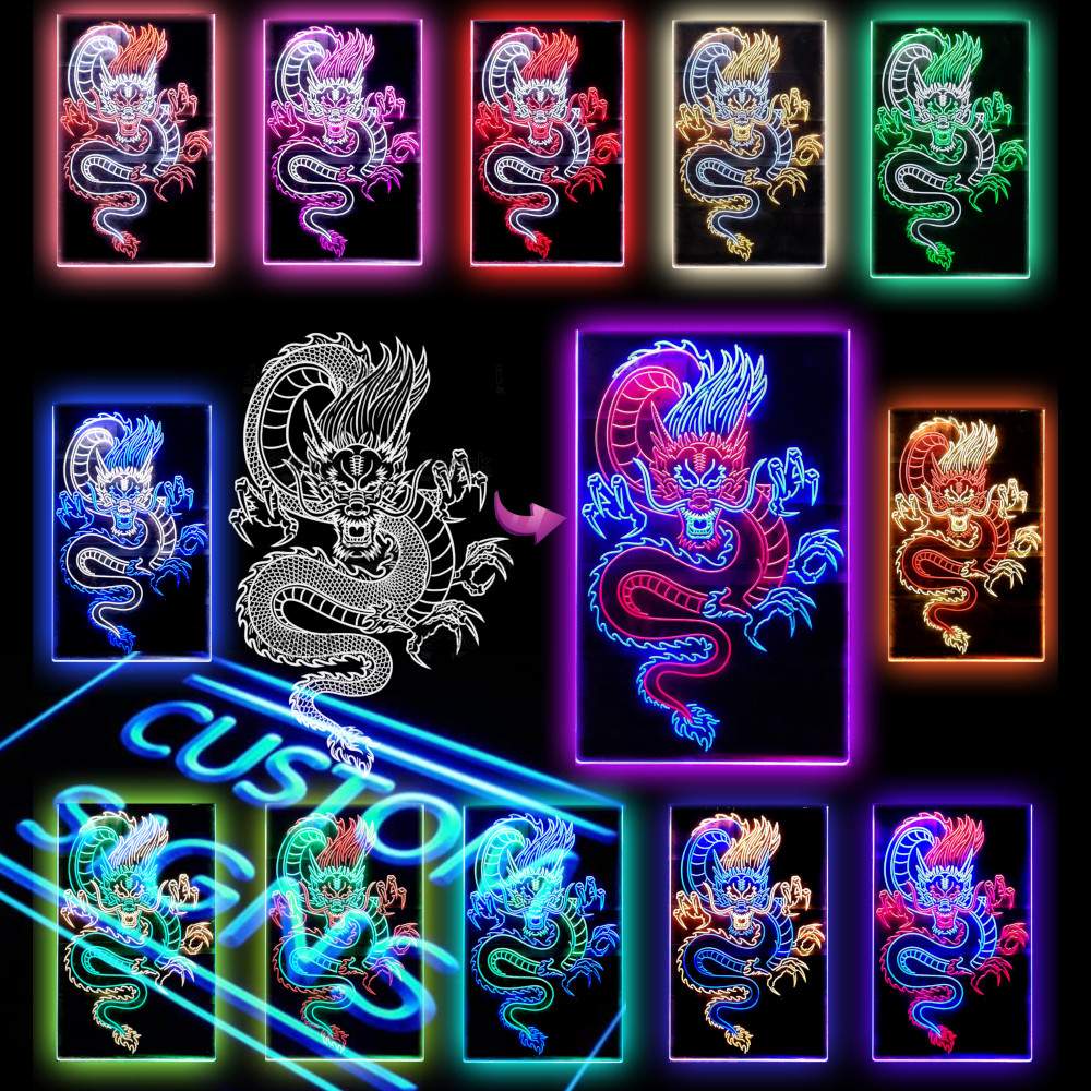 Custom LED Neon-Like Dual Color Sign - Design Your Own - Landscape ...