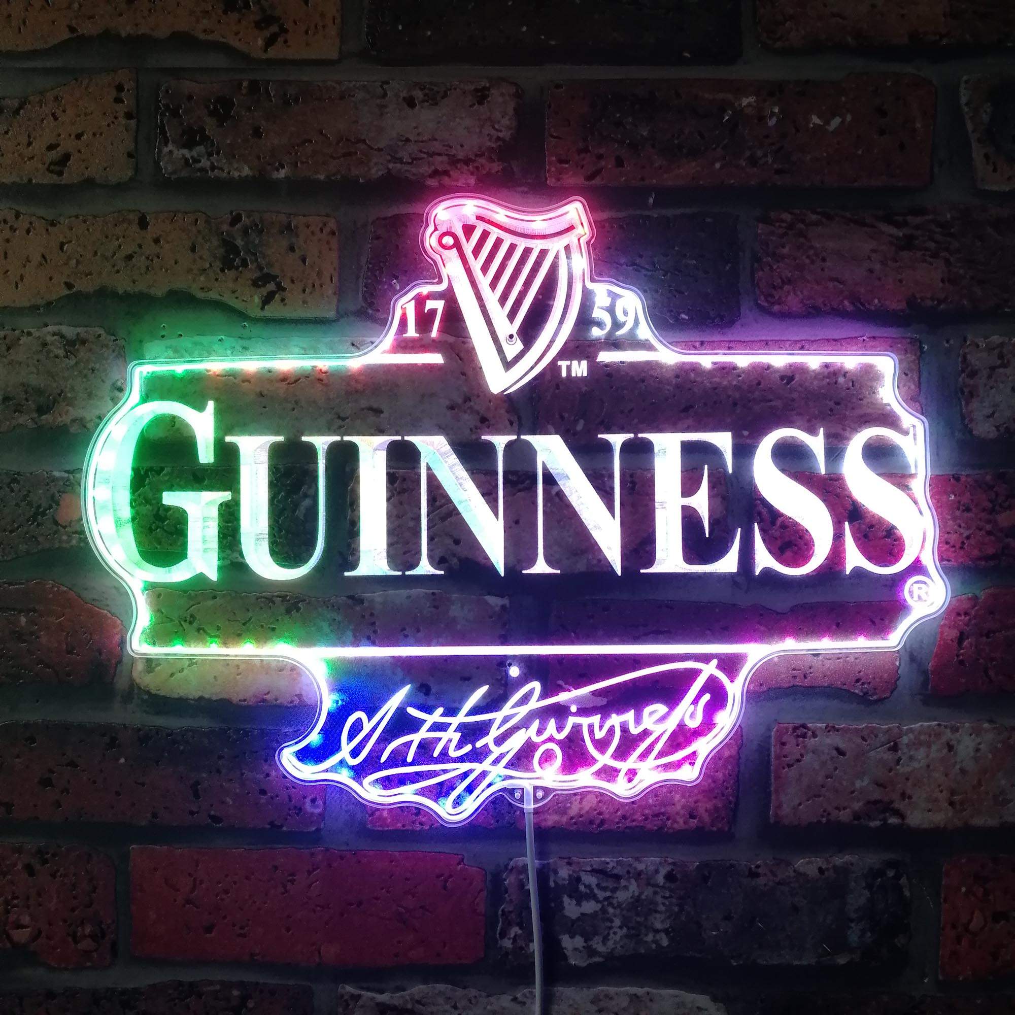 Guinness Arthur Signature RGB LED Sign | FanSignsTime