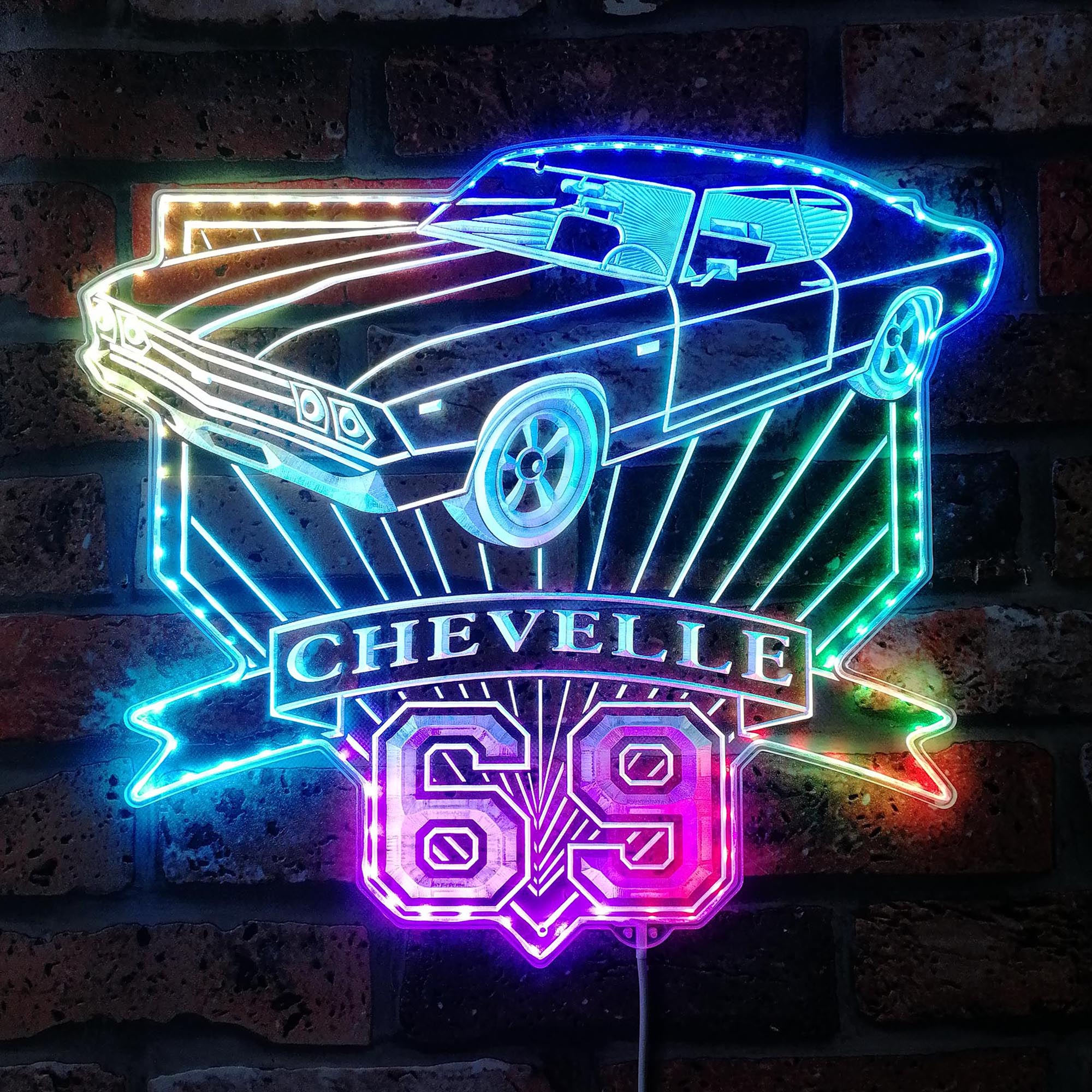 Chevrolet 1969 Chevelle RGB LED Sign | FanSignsTime