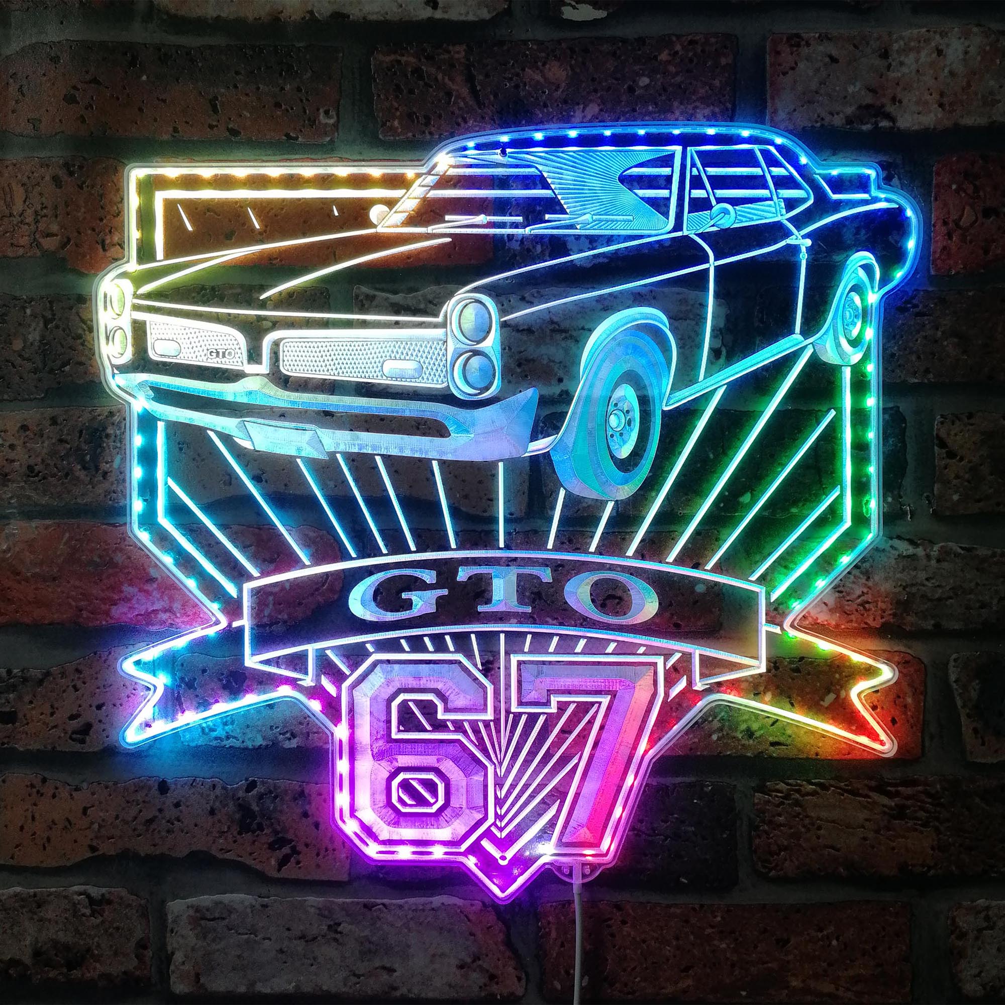 Pontiac 1967 GTO RGB LED Sign | FanSignsTime