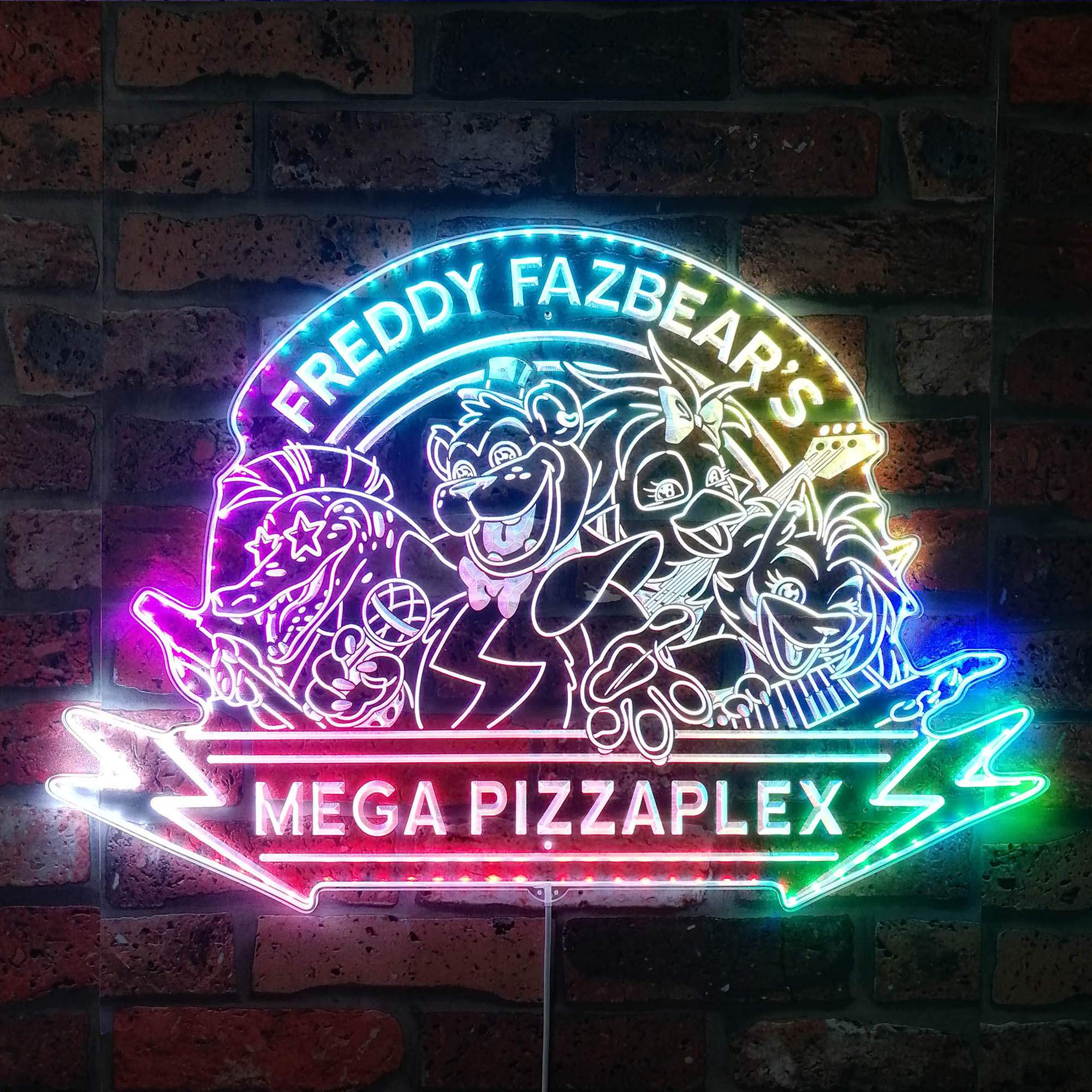 Five Nights at Freddy's Freddy Fazbear Mega Pizzaplex RGB LED Sign ...