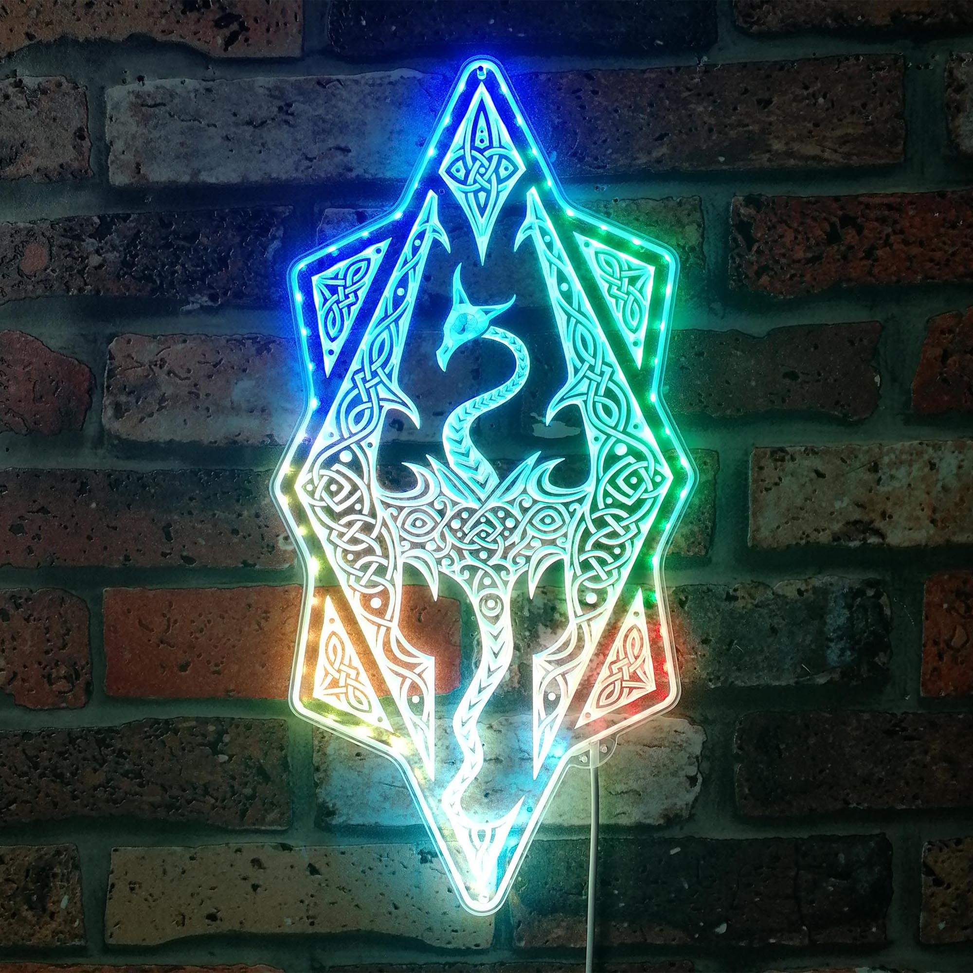 The Elder Scrolls Skyrim Dragon RGB LED Sign | FanSignsTime