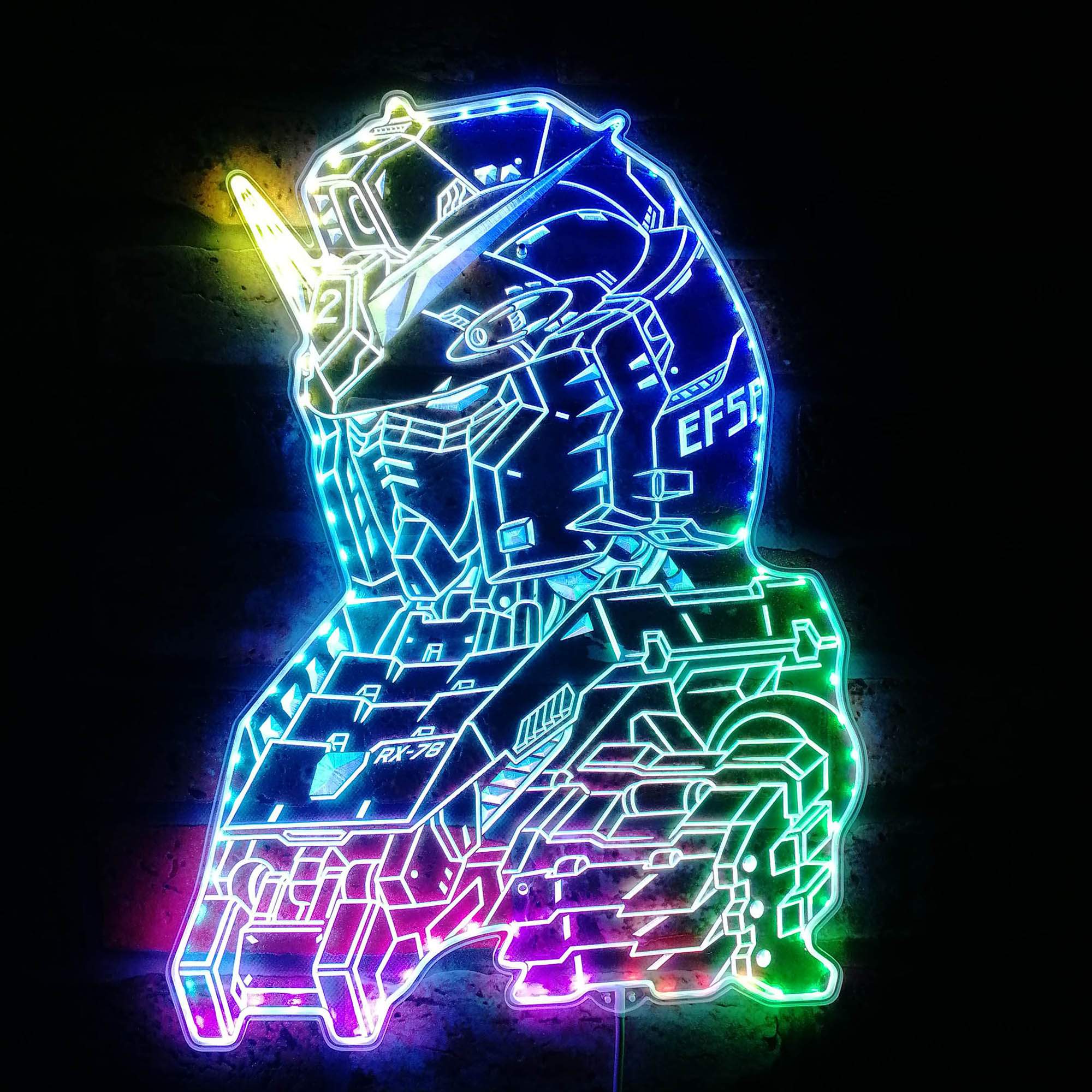 Gundam Rx-78 RGB LED Sign | FanSignsTime