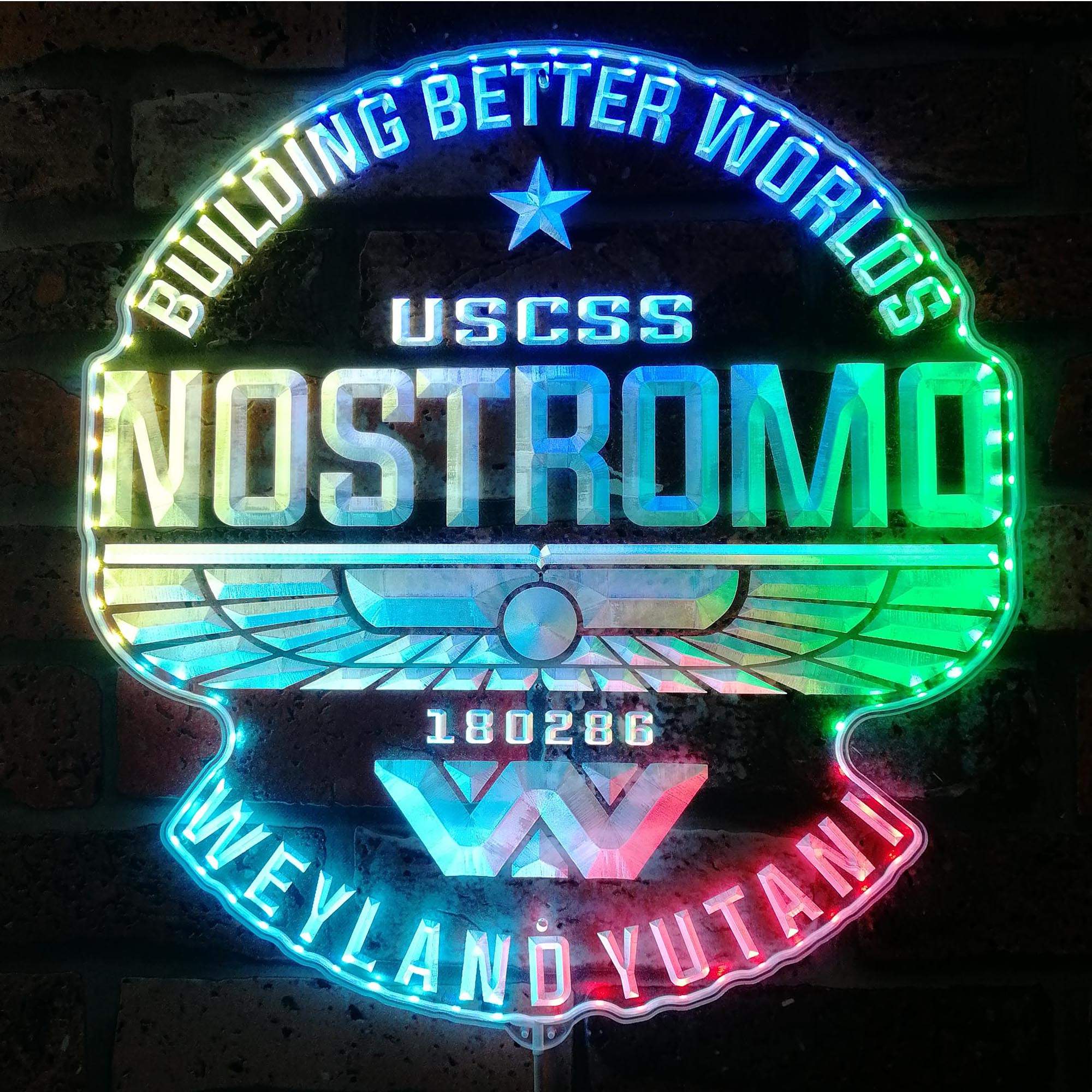 USCSS Nostromo Logo RGB LED Sign | FanSignsTime