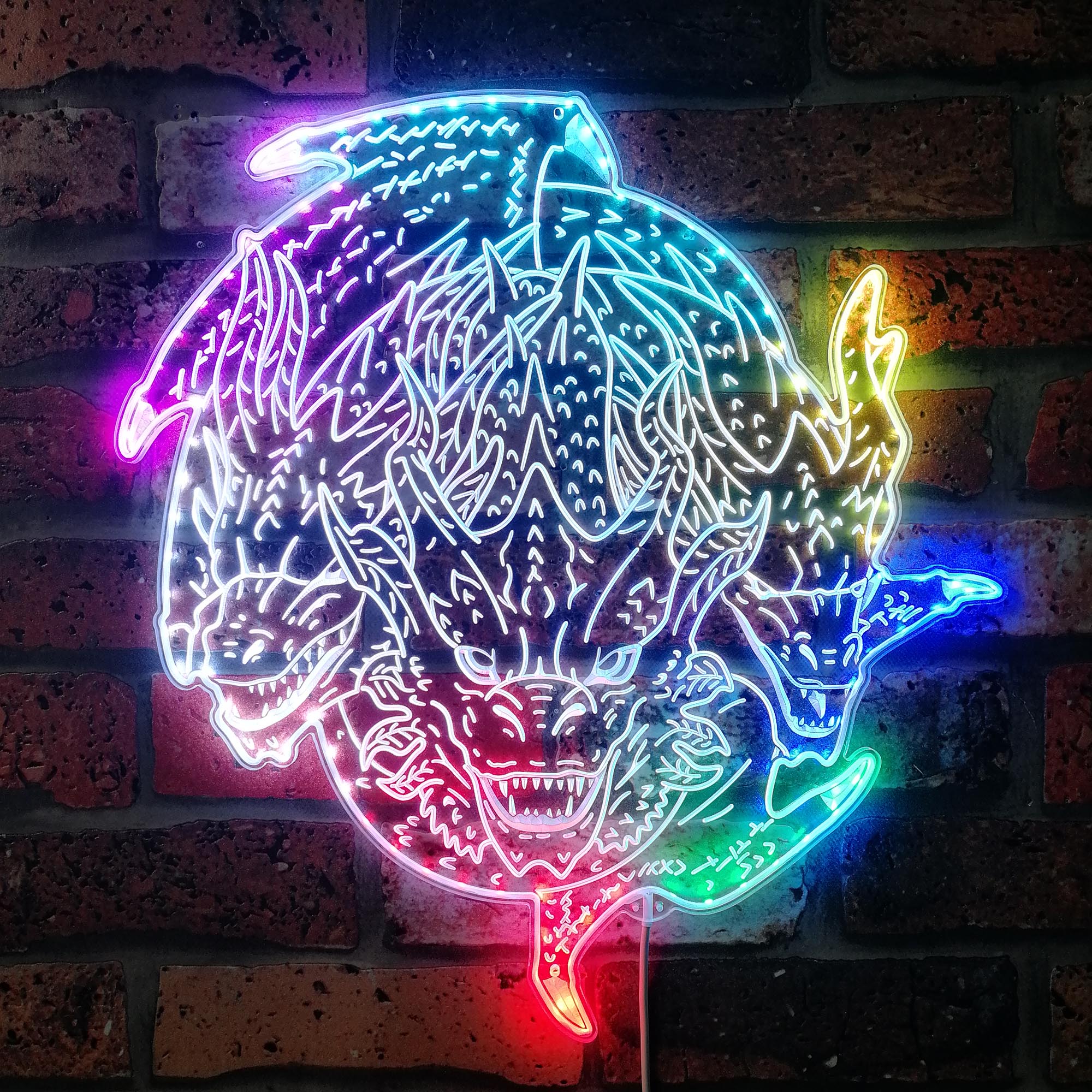 Godzilla King Ghidorah RGB LED Sign | FanSignsTime