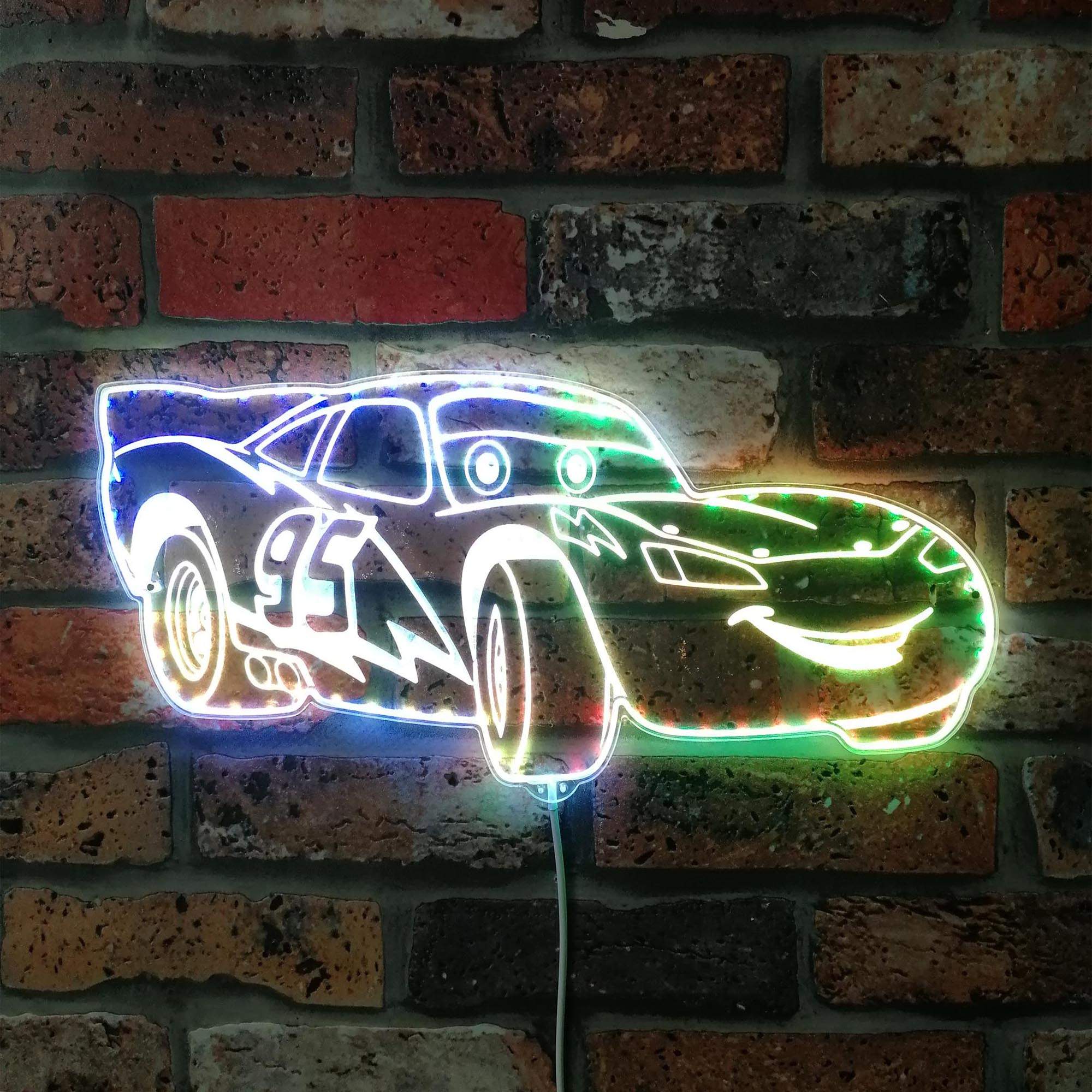 Cars Lightning McQueen RGB LED Sign | FanSignsTime