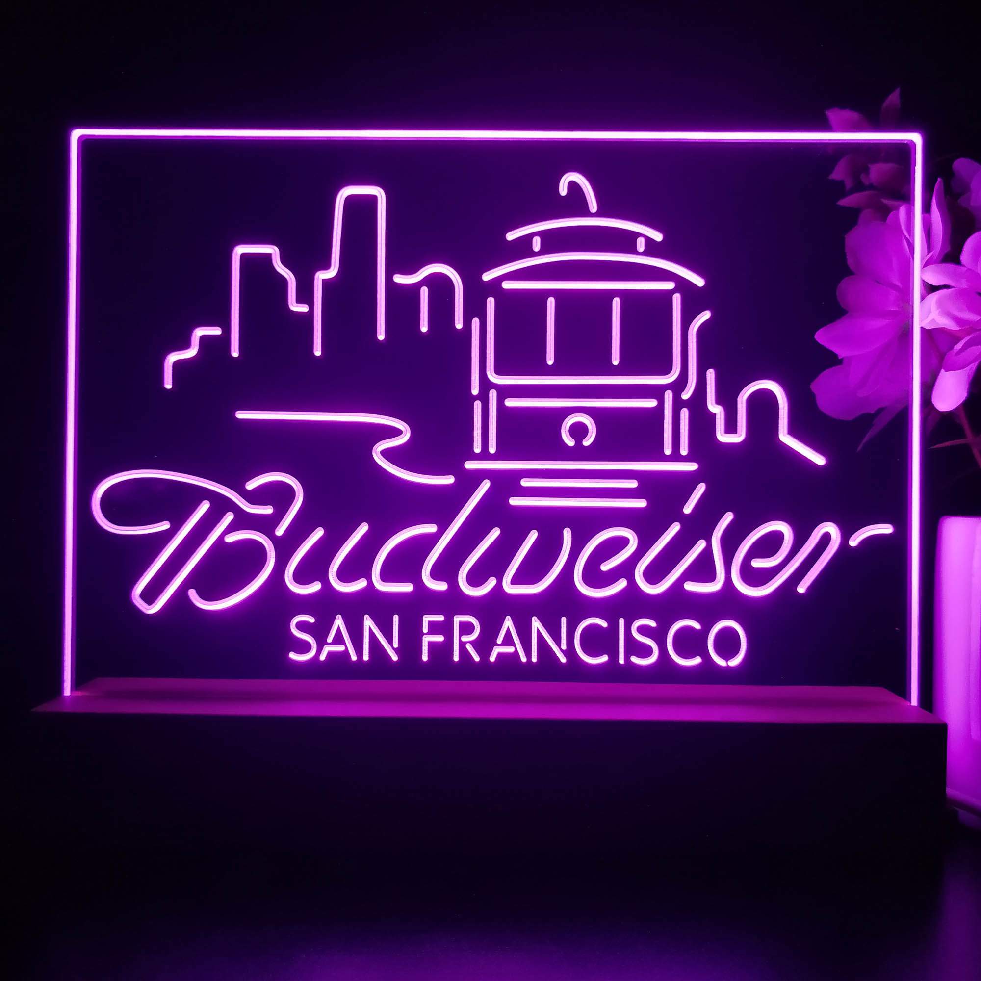 Budweiser San Francisco Cable Car LED Desk Light | FanSignsTime