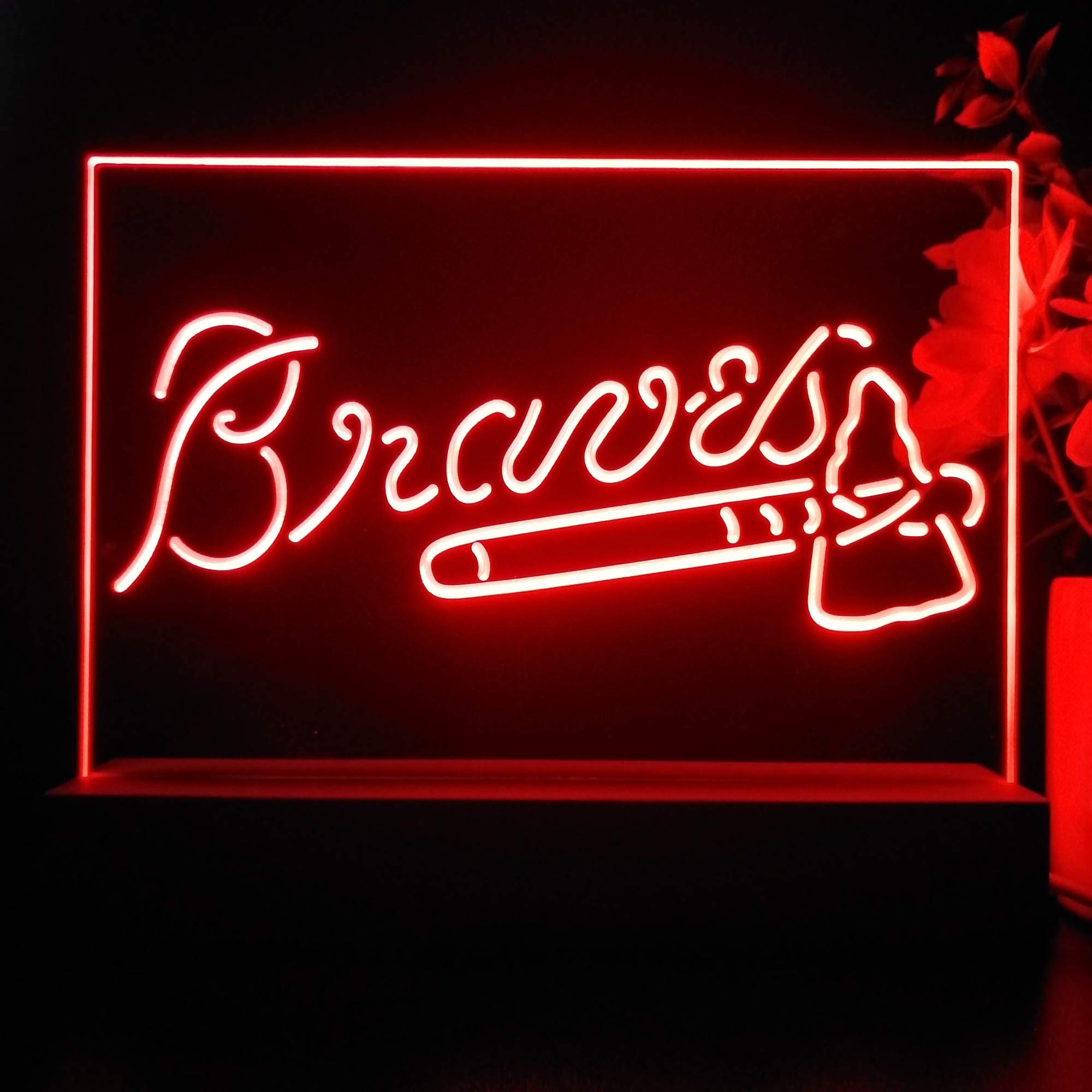Atlanta Braves Logo 1 LED Desk Light | FanSignsTime