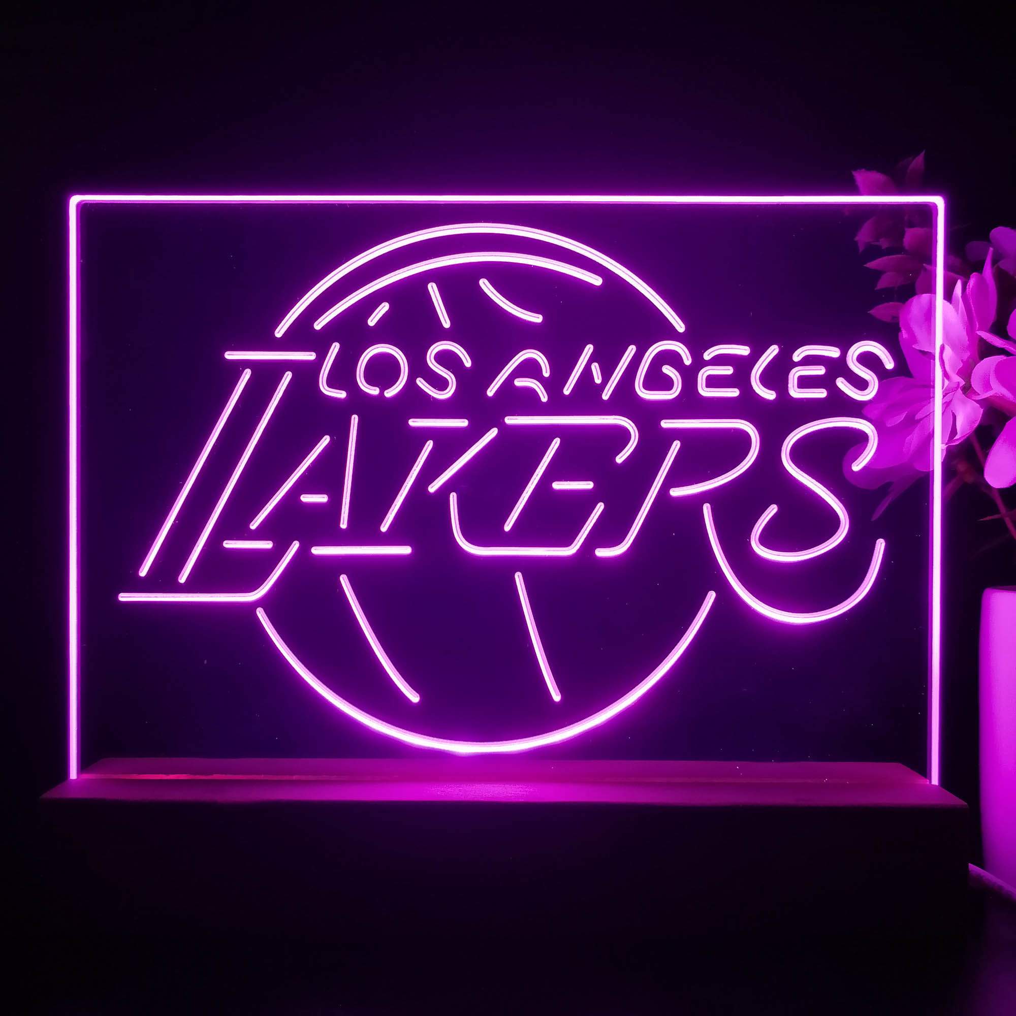 Los Angeles Lakers Logo LED Desk Light | FanSignsTime