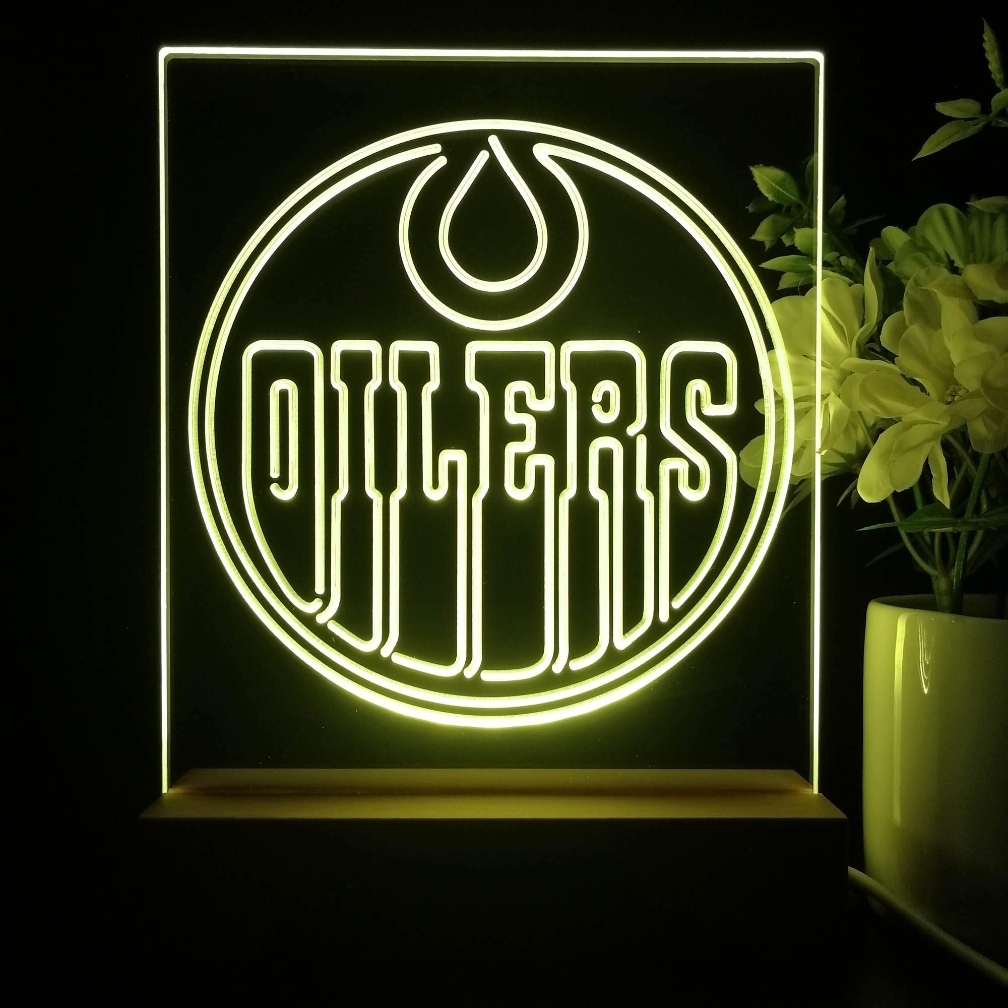 Edmonton Oilers Logo LED Desk Light | FanSignsTime