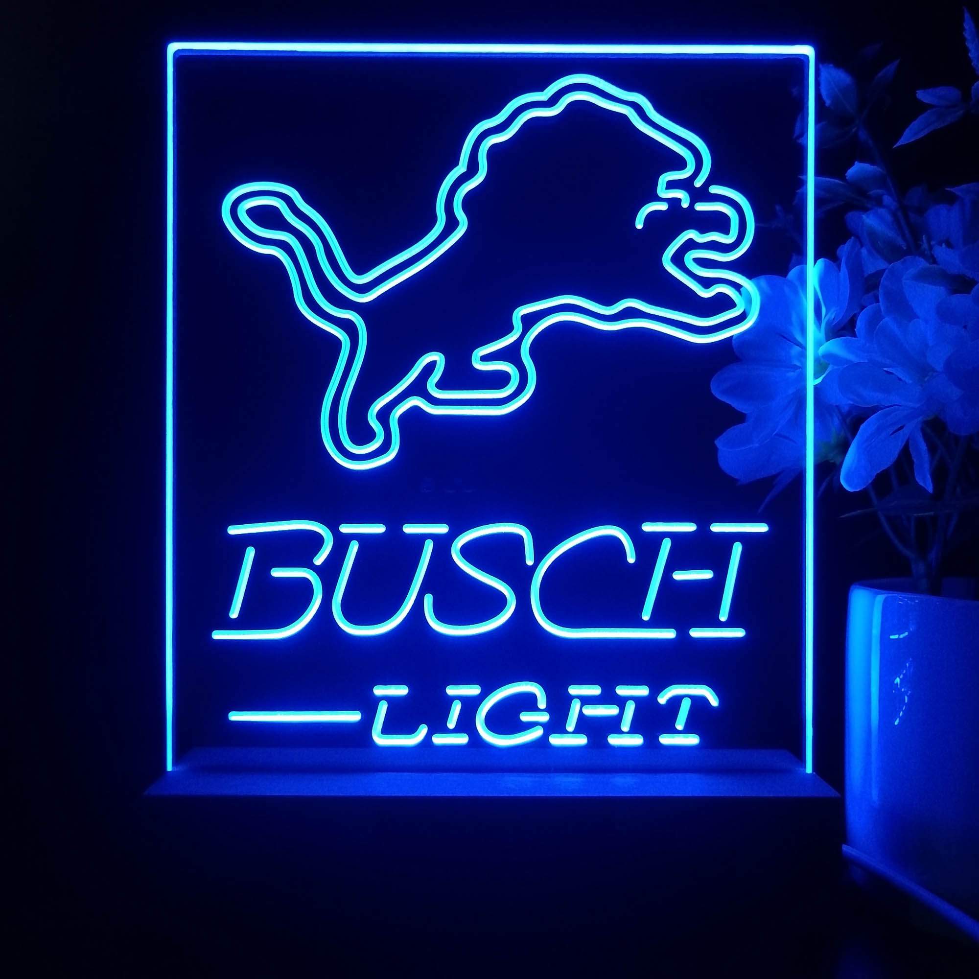Detroit Lions Busch Light LED Desk Light | FanSignsTime