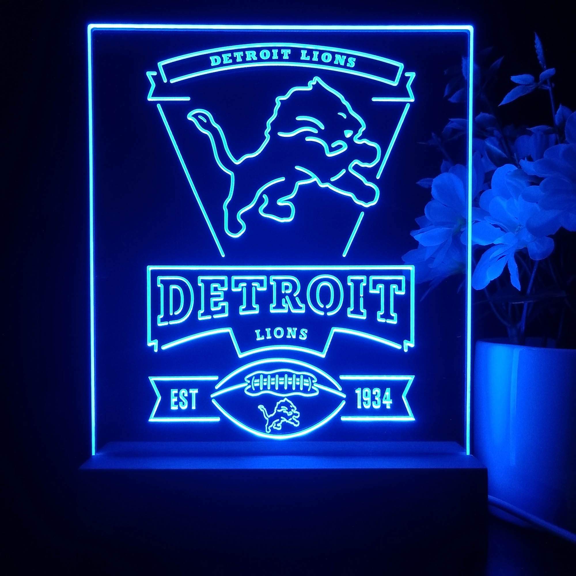 Detroit Lions EST 1934 LED Desk Light | FanSignsTime