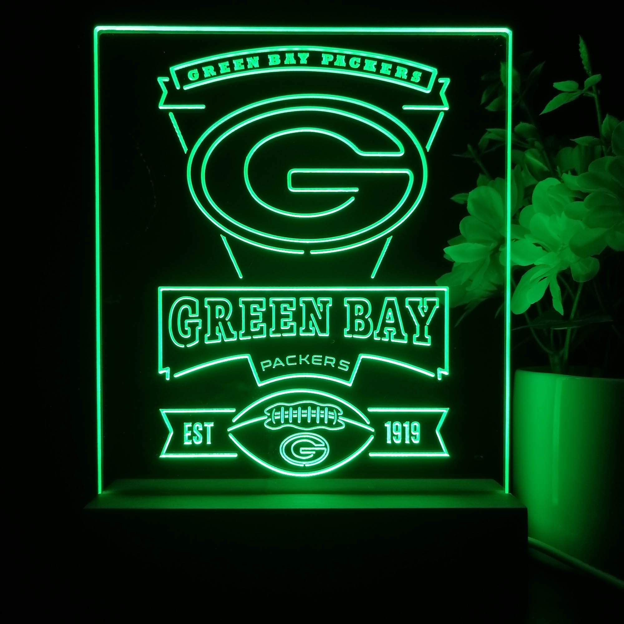 Green Bay Packers EST 1919 LED Desk Light | FanSignsTime