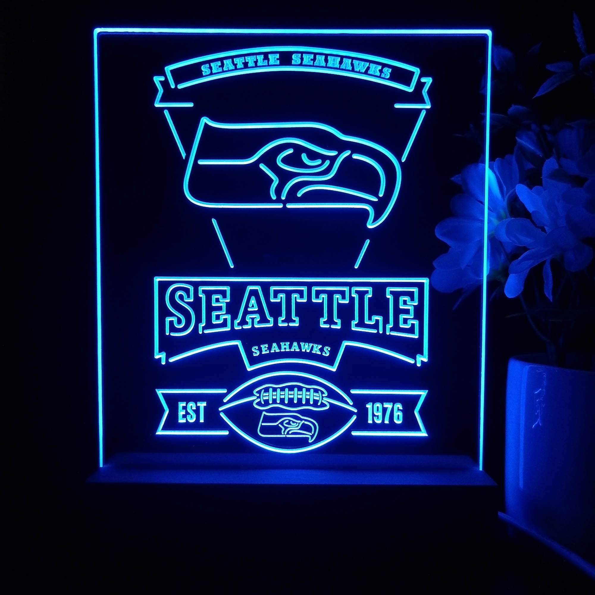 Seattle Seahawks EST 1976 LED Desk Light | FanSignsTime