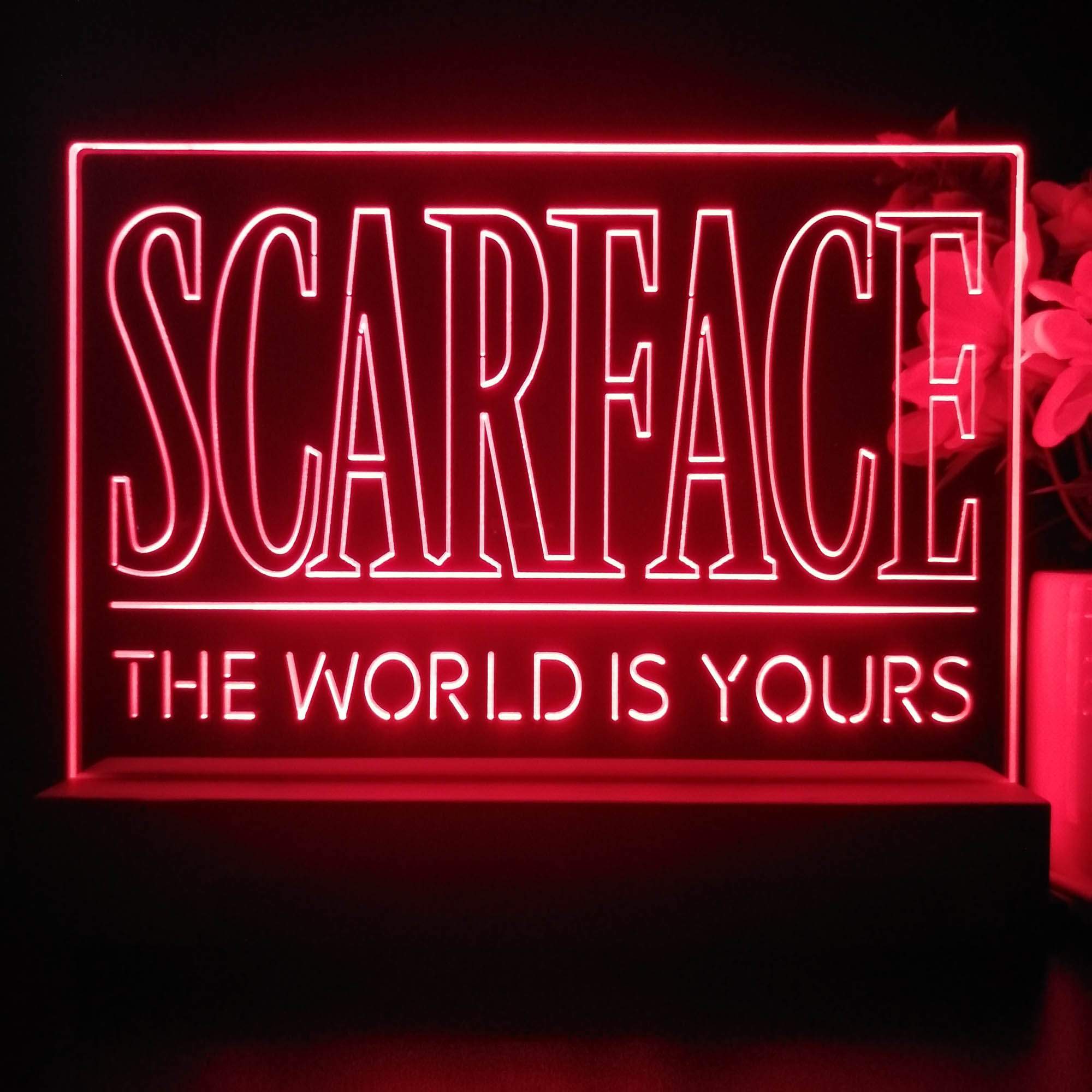 Scarface The World Is Yours LED Desk Light | FanSignsTime