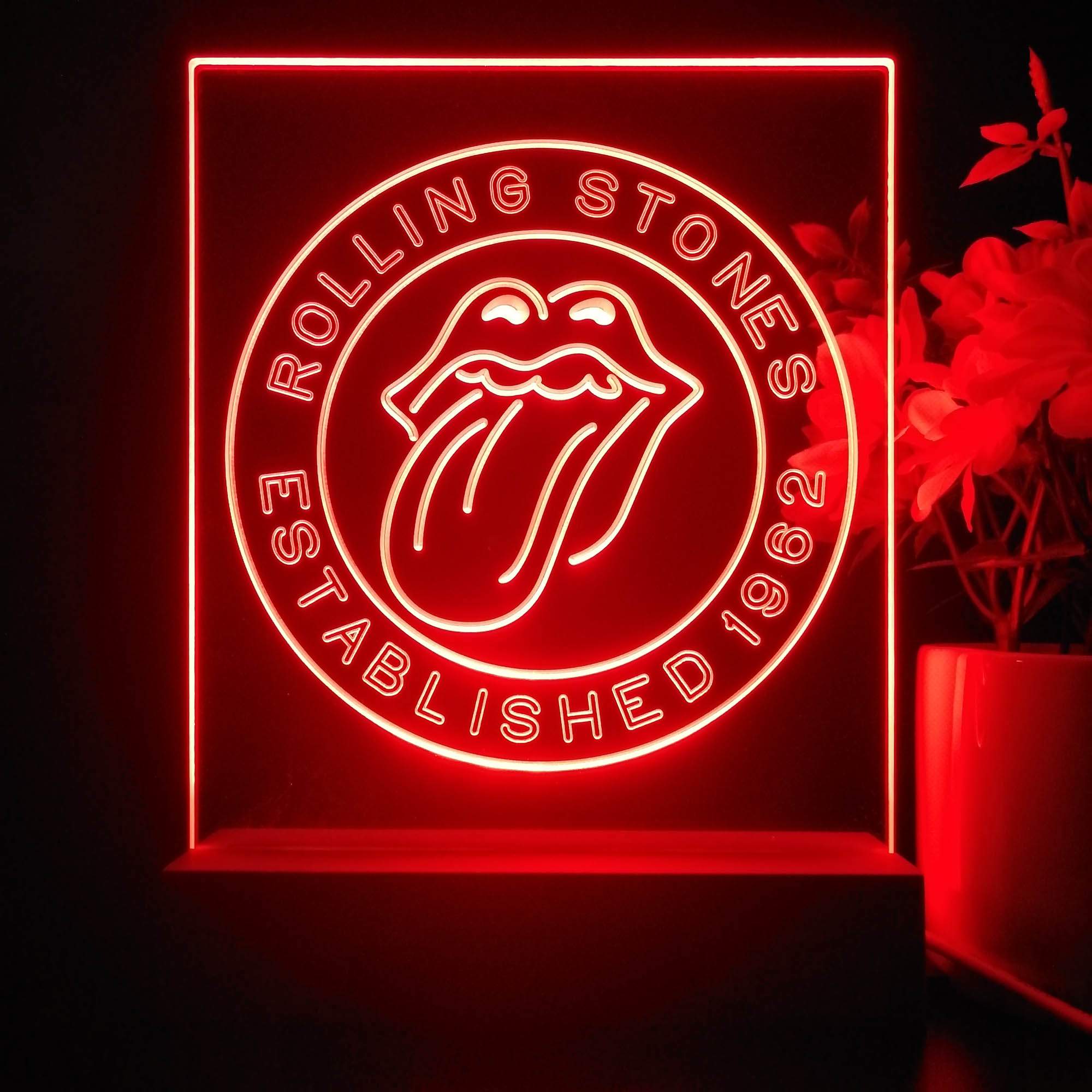 The Rolling Stones Established 1962 LED Desk Light | FanSignsTime