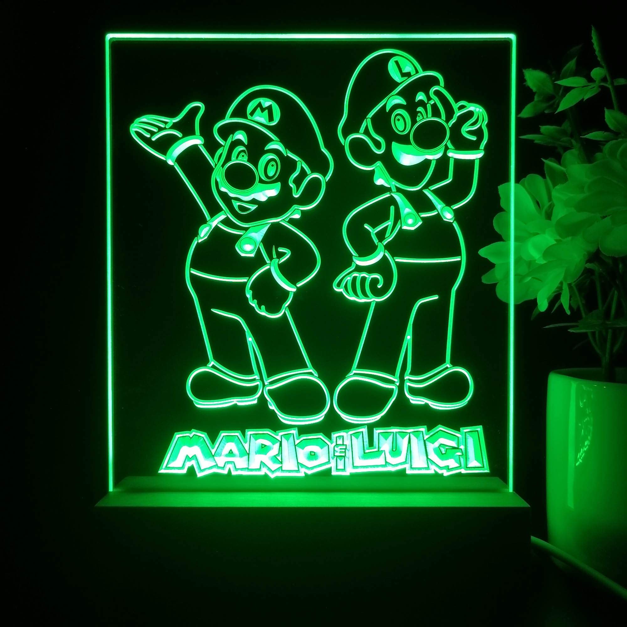 Super Mario Bros Mario and Luigi LED Desk Light | FanSignsTime