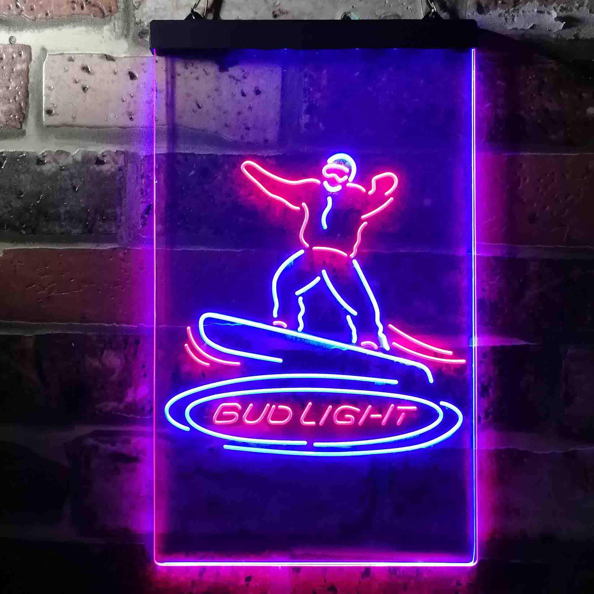 Bud Light Snowboarder Neon-Like LED Sign | FanSignsTime