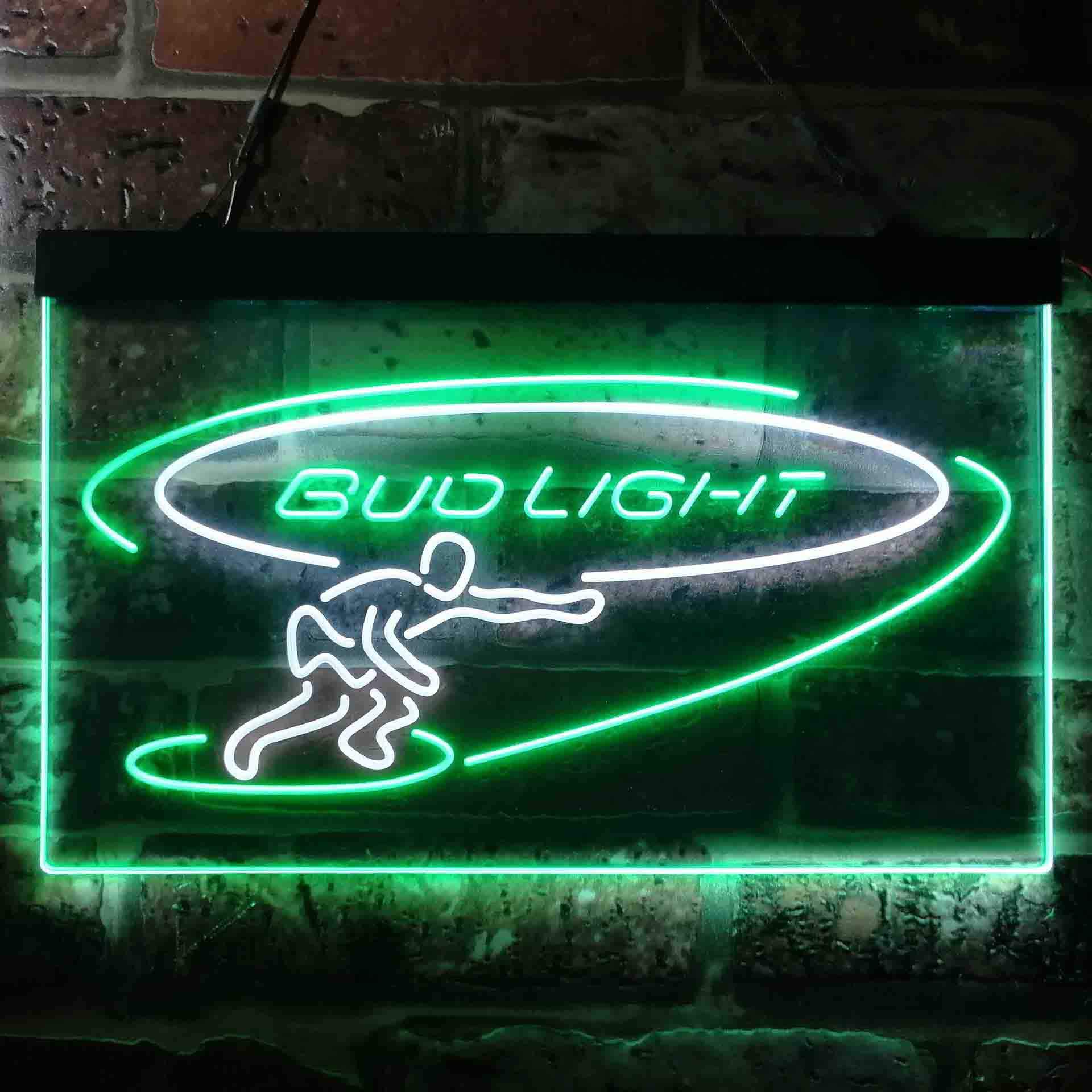 Bud Light Surf Snowboarder Neon-Like LED Sign | FanSignsTime