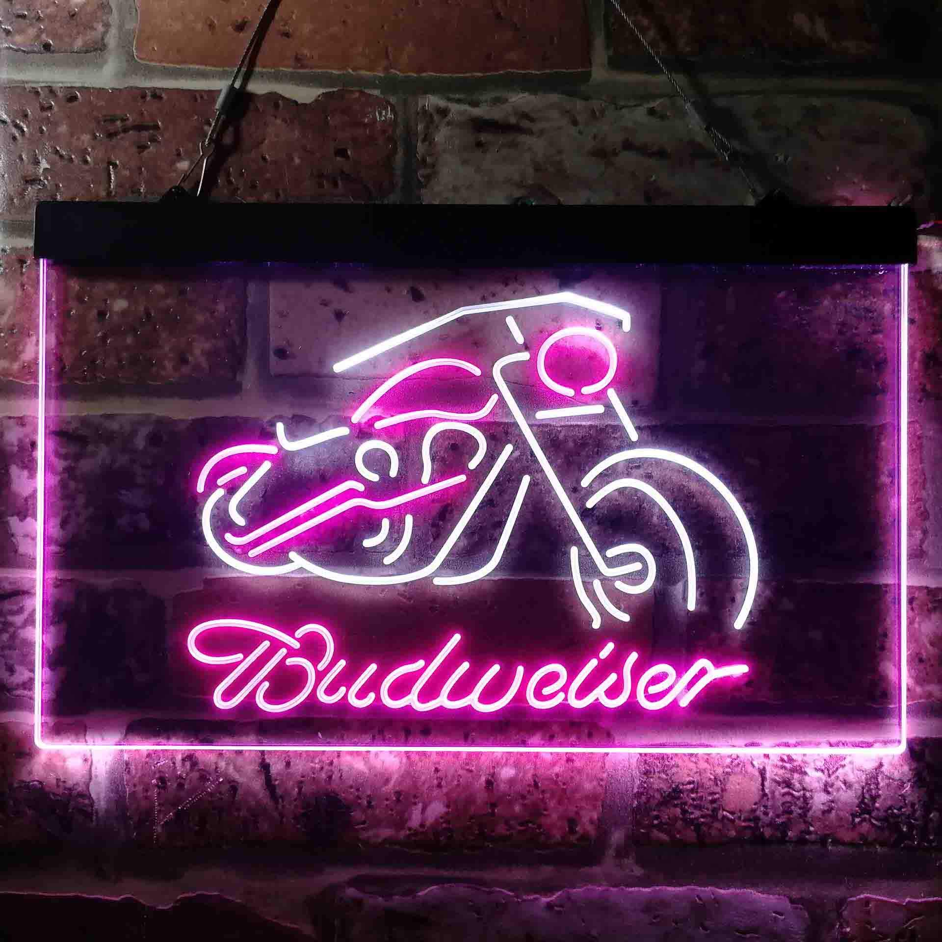 Budweiser Motorcycle 2 Neon-Like LED Sign | FanSignsTime