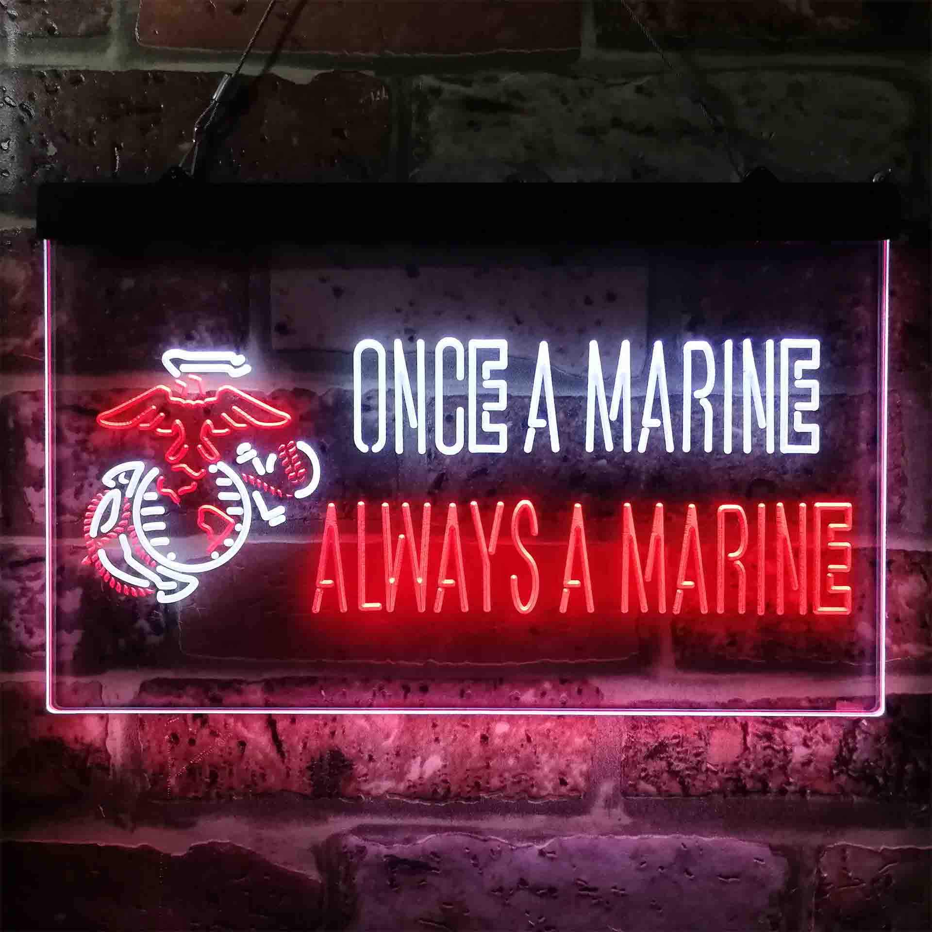 US Marine Corps Once A Marine Neon-Like LED Sign | FanSignsTime