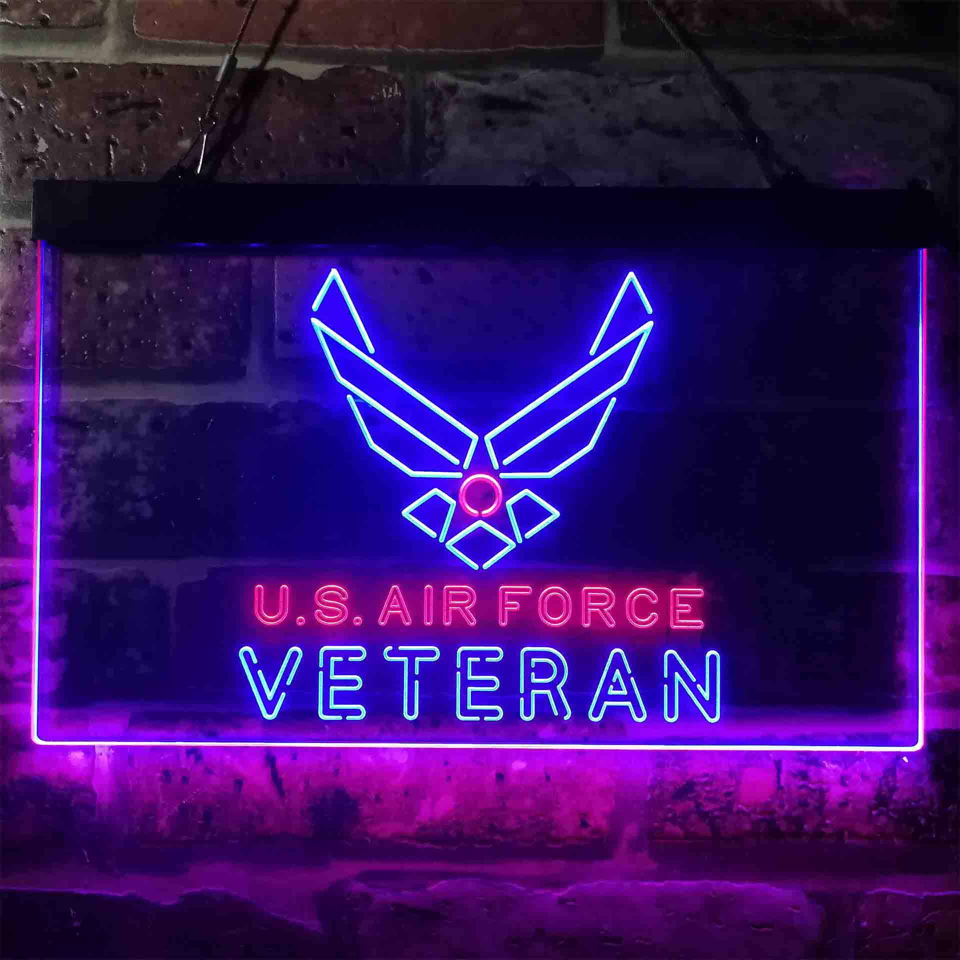 US Air Force Veteran Neon-Like LED Sign | FanSignsTime