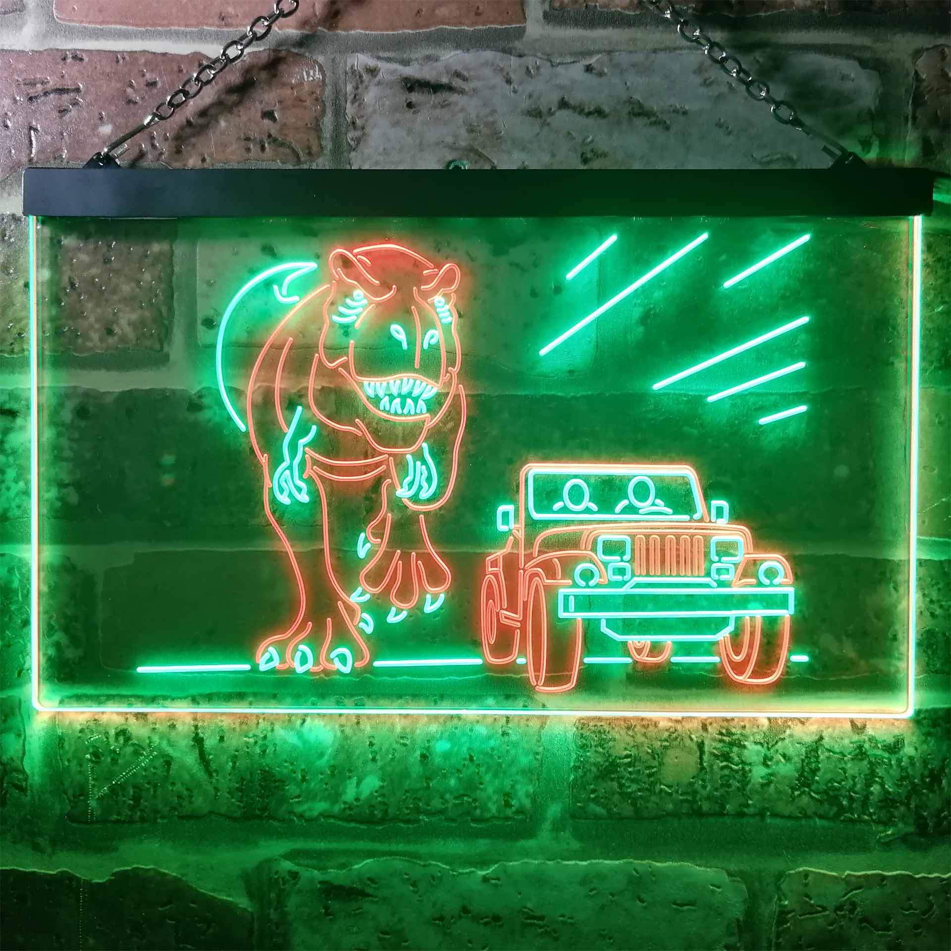 Jurassic Park Jeep Chase Neon-Like LED Sign | FanSignsTime