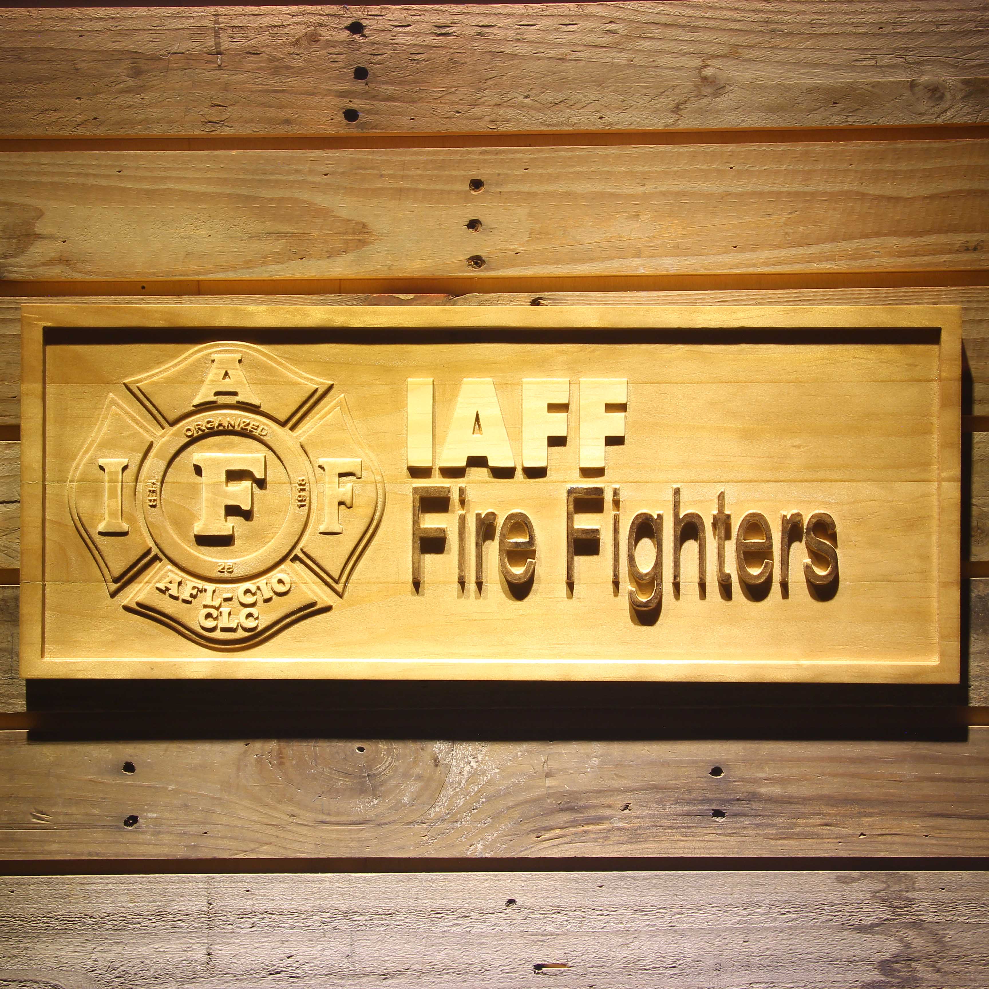 IAFF International Association of Fire Fighters Wood Sign | FanSignsTime