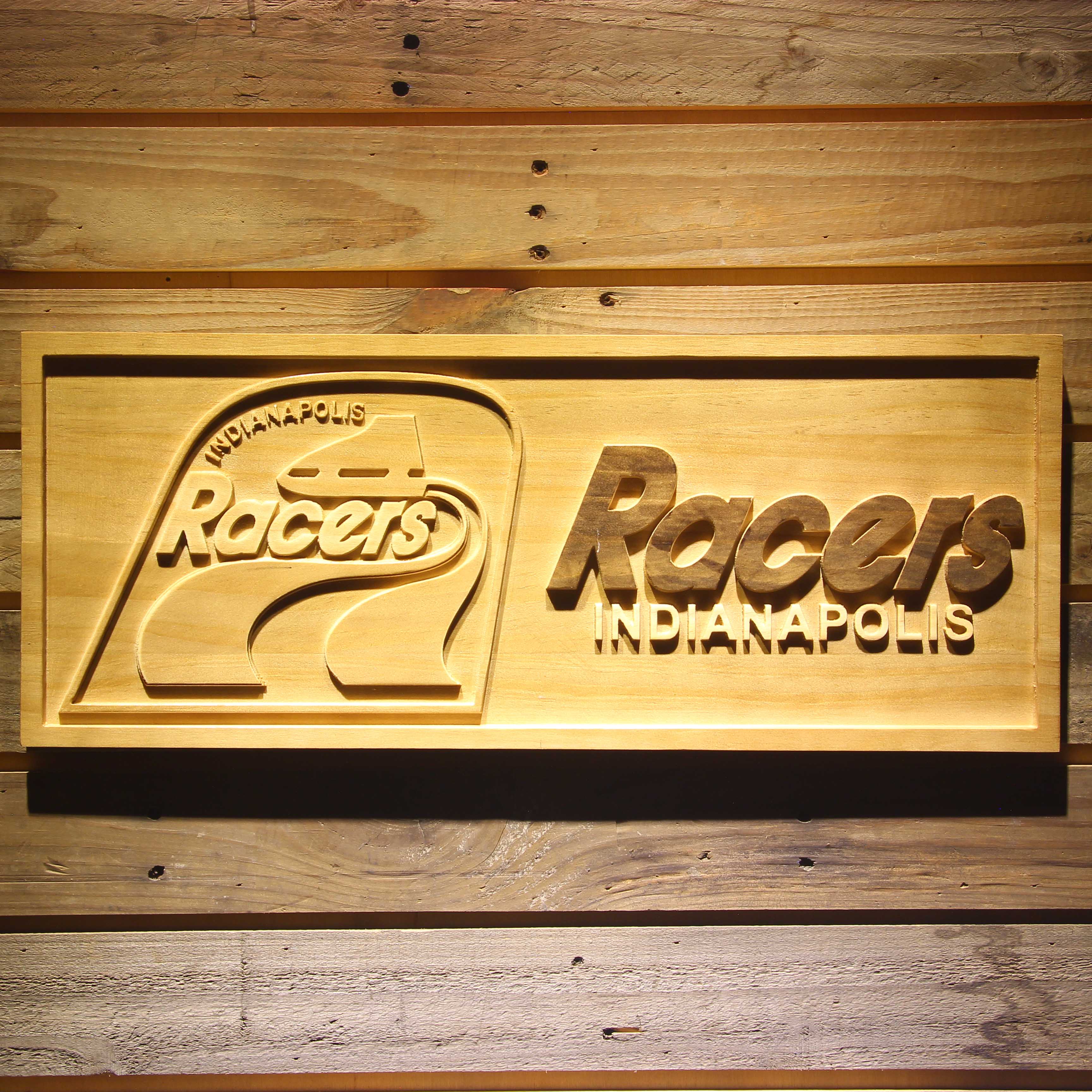 Indianapolis Racers Wood Sign - Legacy Edition | FanSignsTime